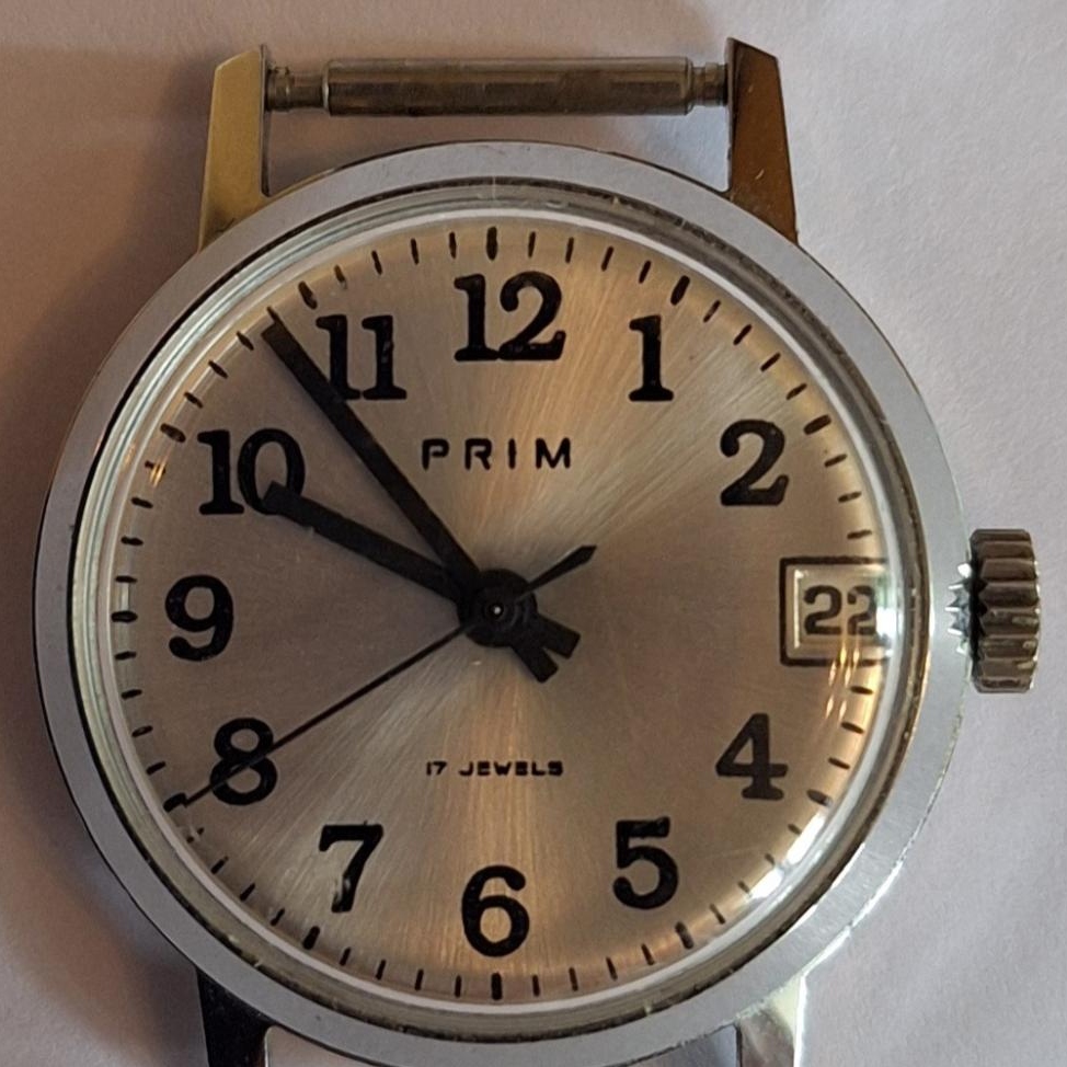 PRIM 17 JEWELS KRASNÝ STAV FUNKČNÍ HODINKY PRŮMĚR 27 mm – AntikPrim